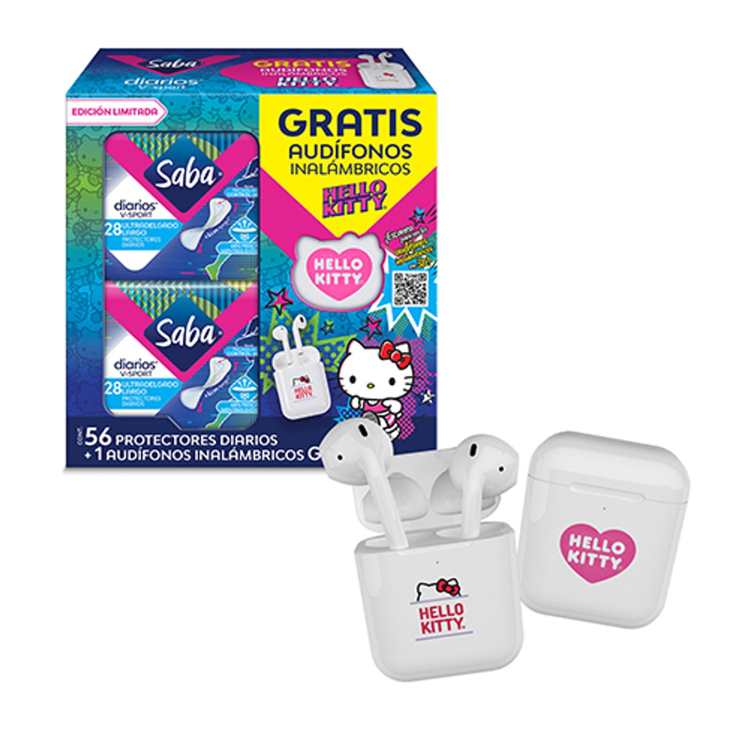 Saba ® KIT Diarios Sport 2 paquetes de 28 piezas con Audífonos ...